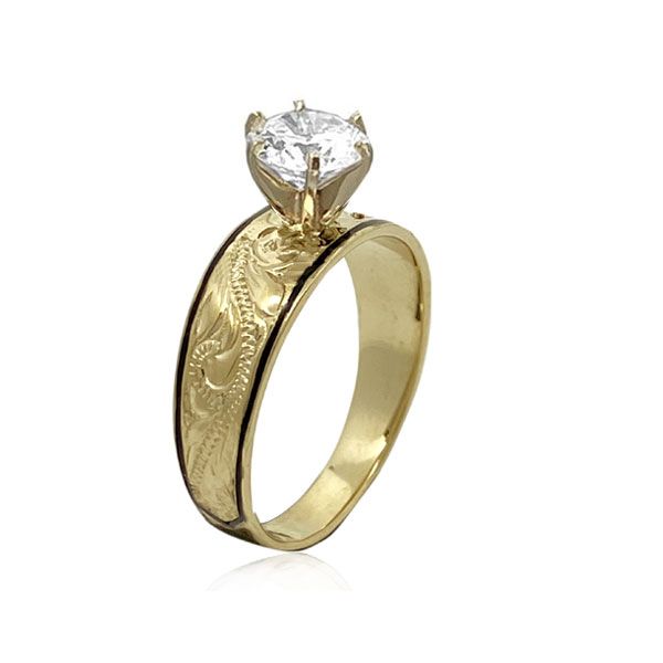 Hawaiian Wedding ring Set and engagement ring