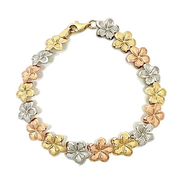 14K Tri-Color Gold Hawaiian Jewelry | Plumeria Jewelry | Plumeria ...