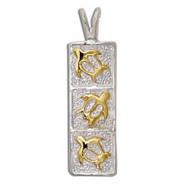 Fine Engraved Sterling Silver Rose Gold Plated Hawaiian Triple Sea ...